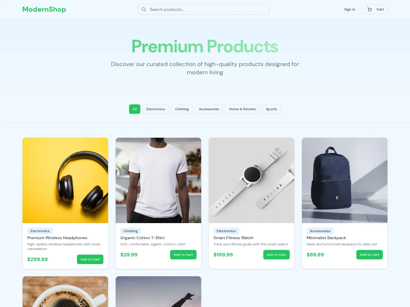 Ecommerce Web Storefront