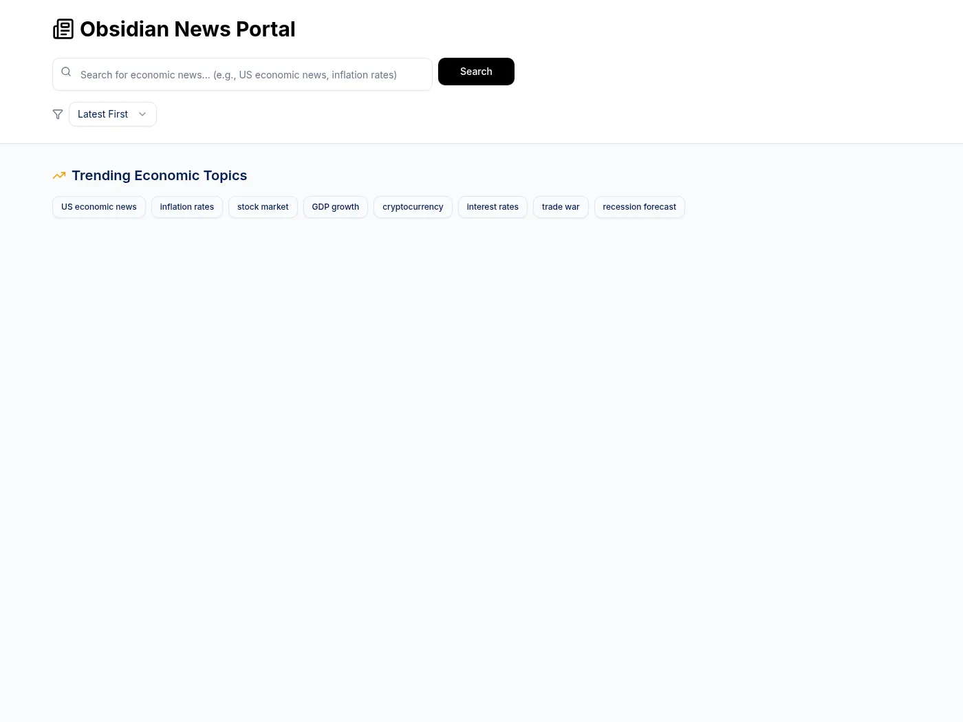 Obsidian Economic News Search Engine