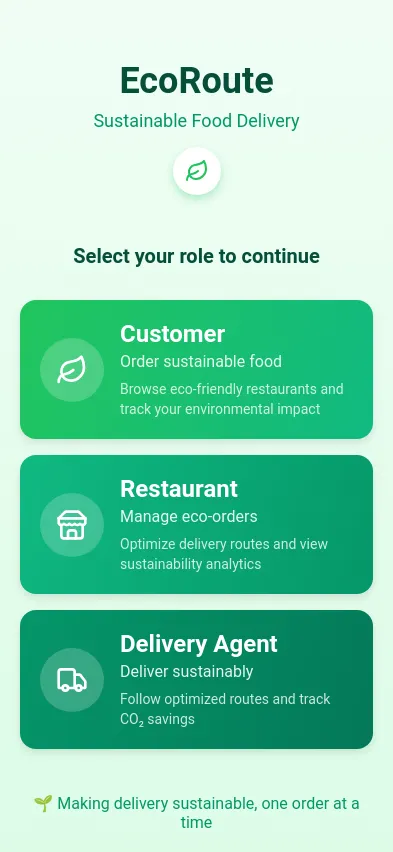 EcoRoute: Sustainable Food Delivery Optimization App