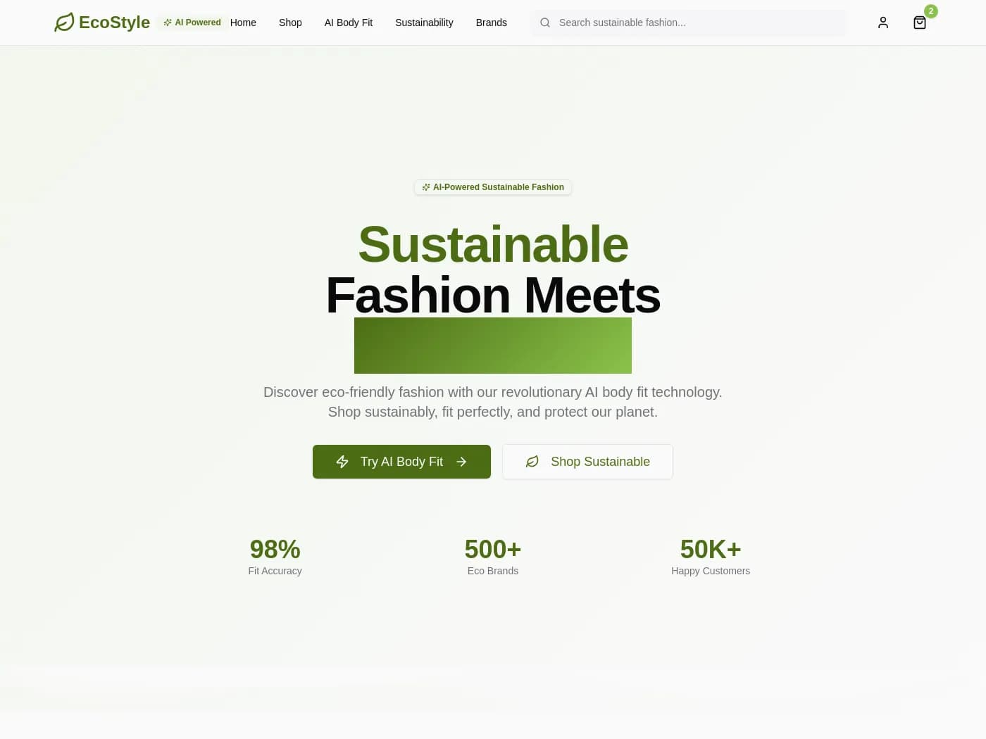 EcoStyle - Sustainable Fashion Platform with AI Body Fit