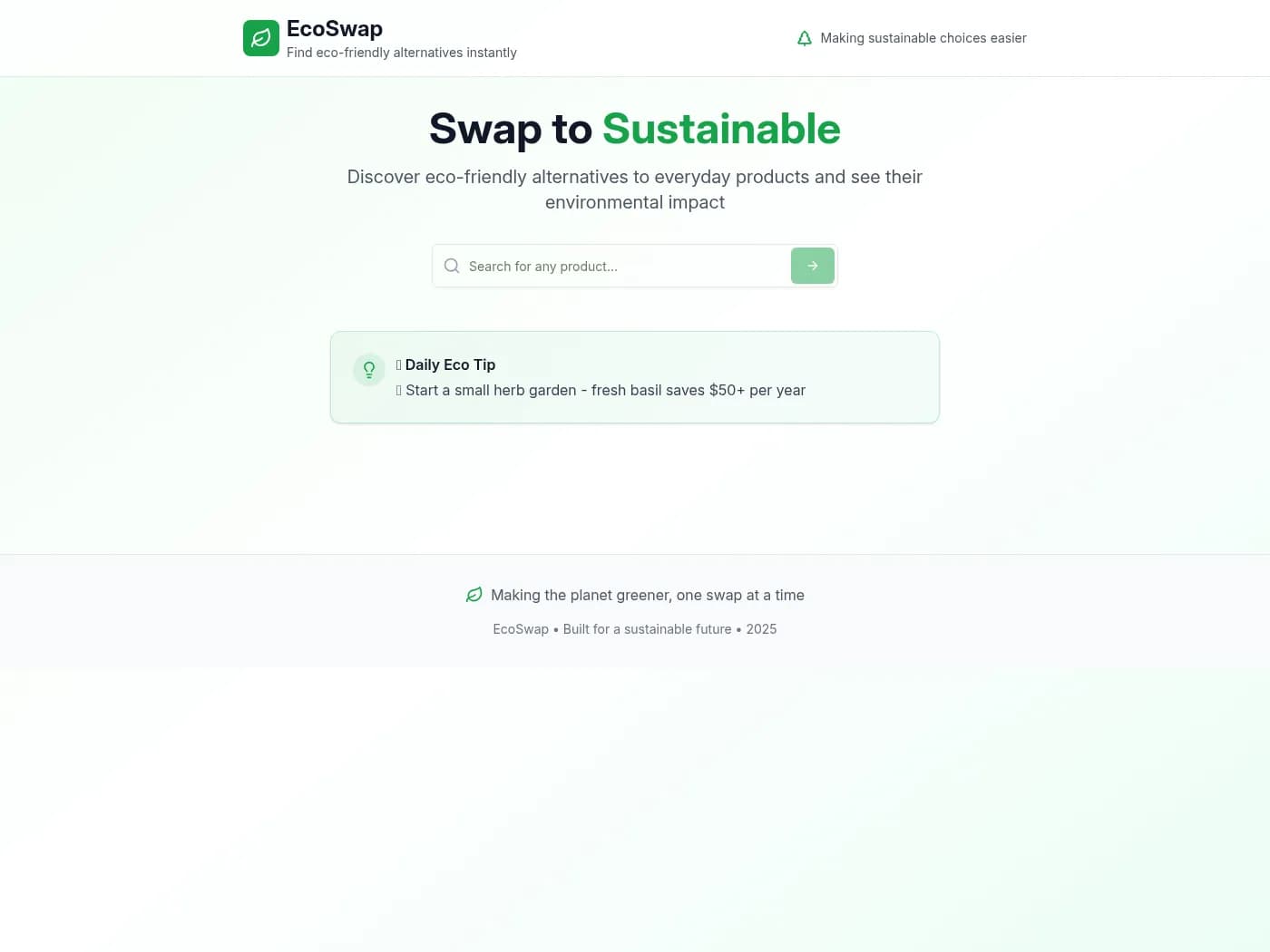 EcoSwap: Find Eco-Friendly Alternatives Instantly