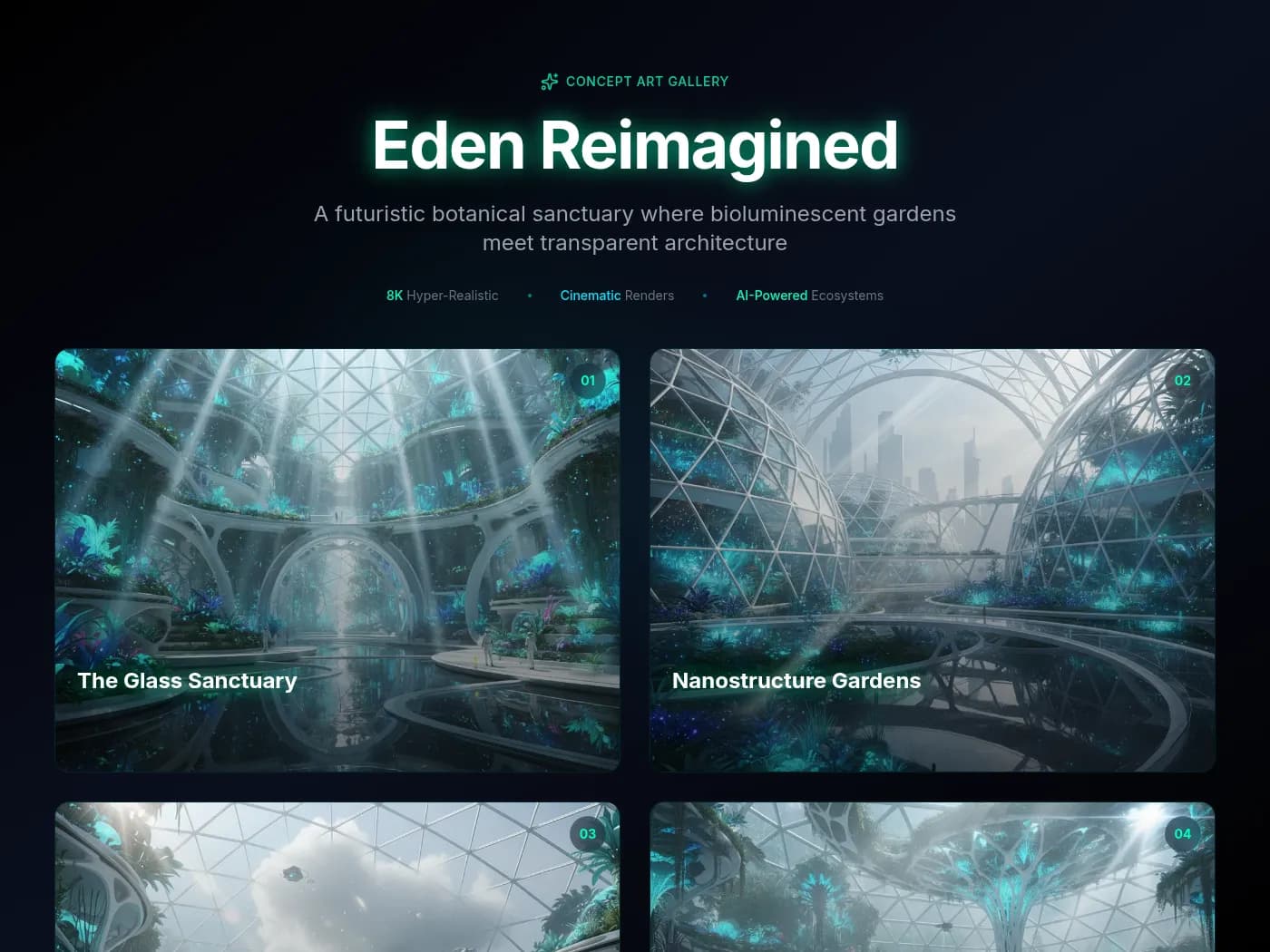 Eden Reimagined: Futuristic Botanical Sanctuary Concept Art Gallery