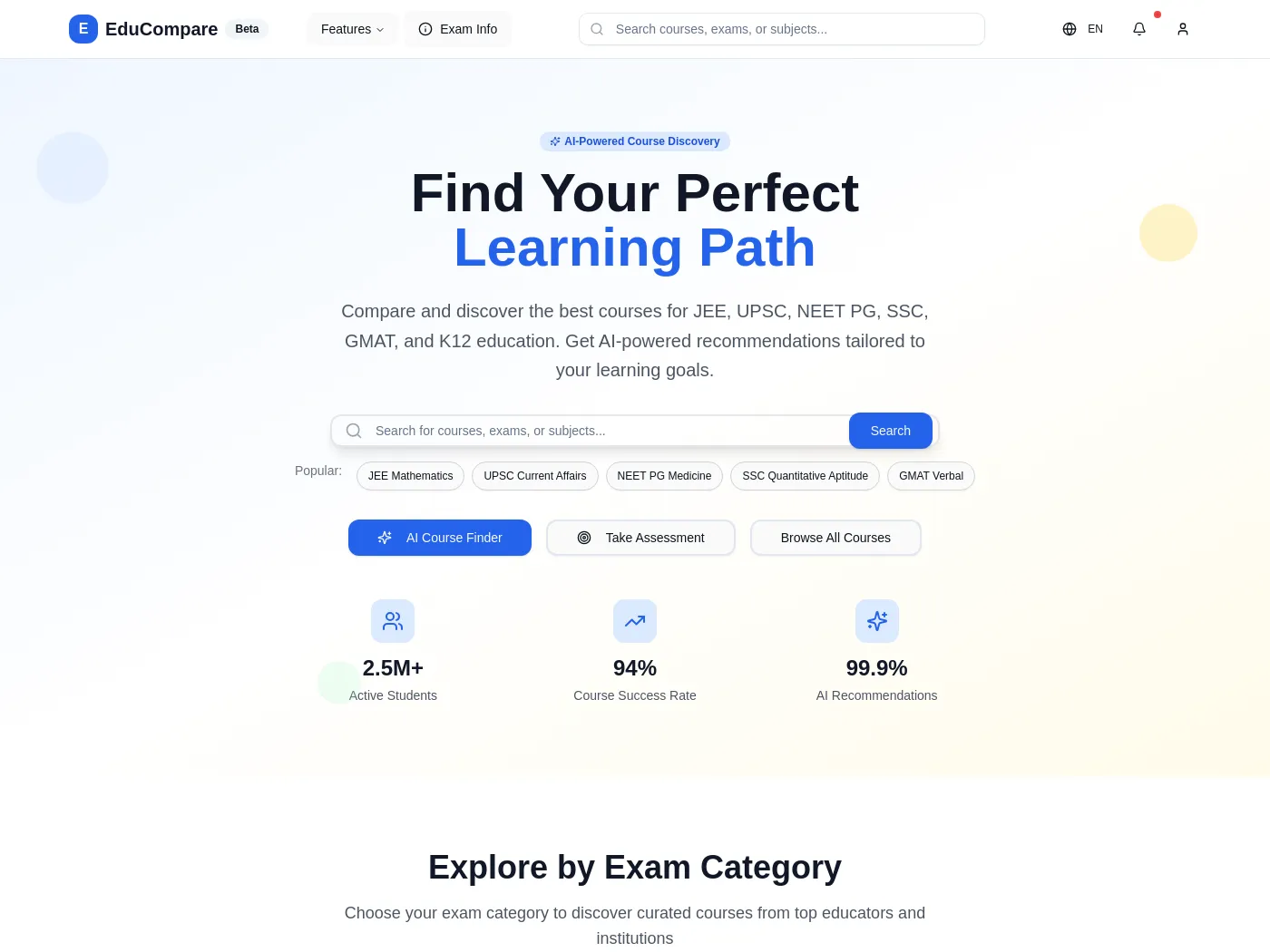 EdTech Course Comparison Platform