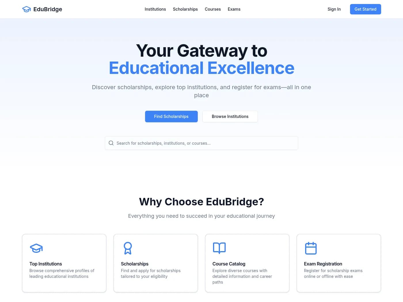 EduBridge: Scholarship and Institution Management Portal