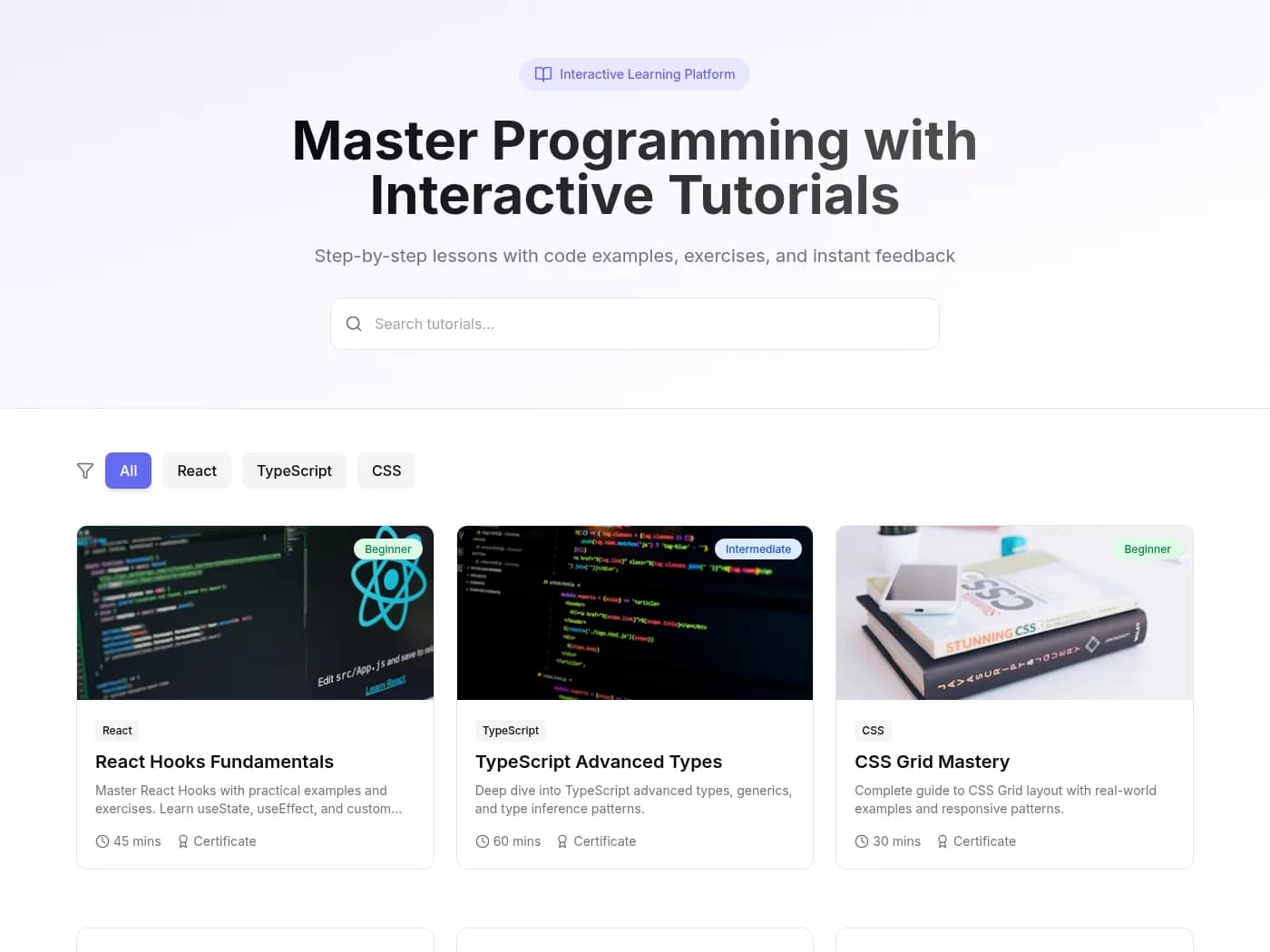 Interactive Educational Tutorial Slides Platform