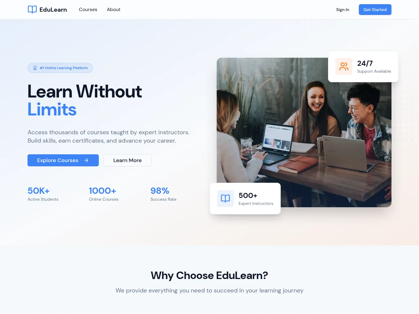 Comprehensive Educational Website Platform