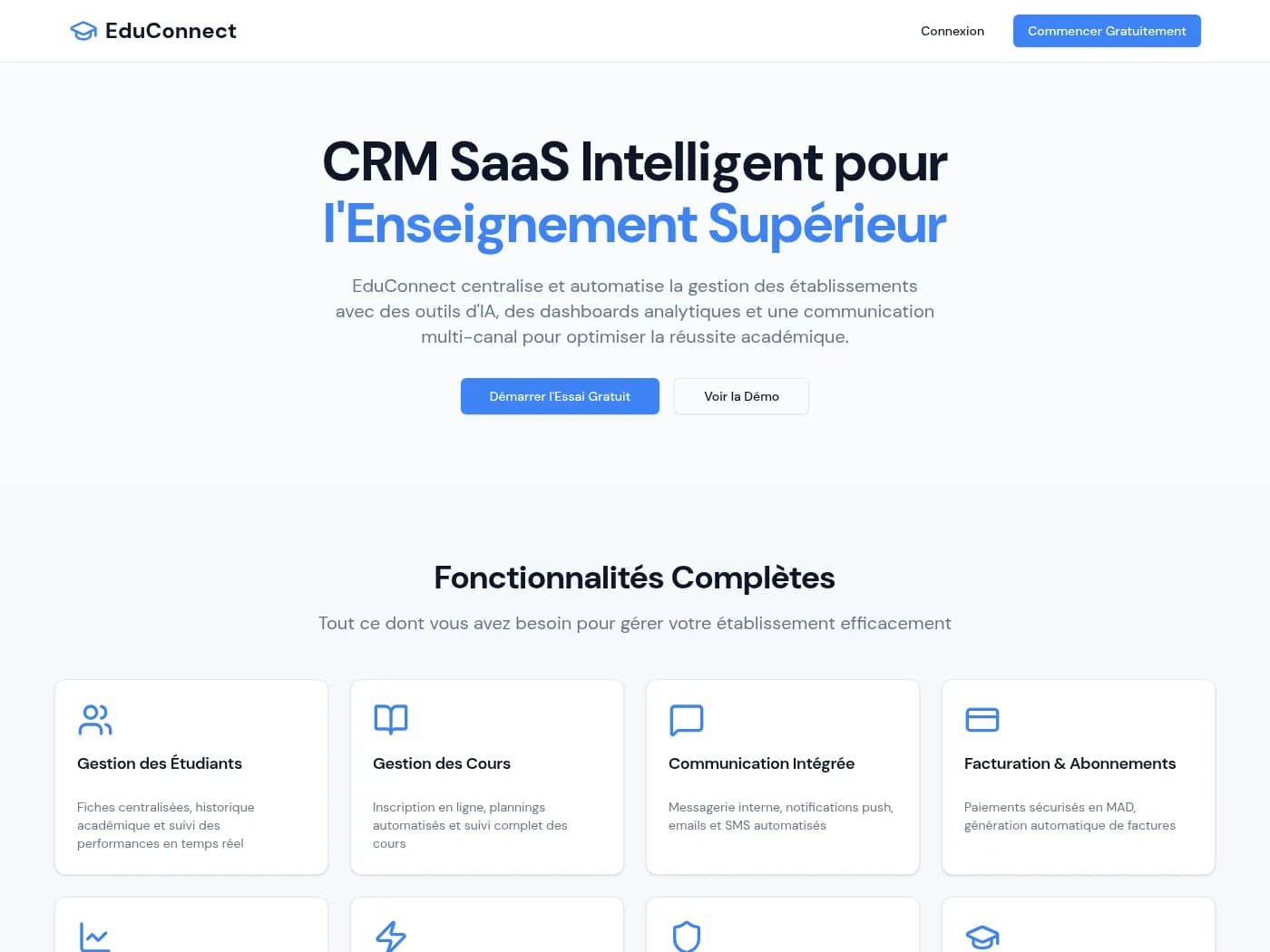 EduConnect – CRM SaaS Intelligent pour l’Enseignement Supérieur