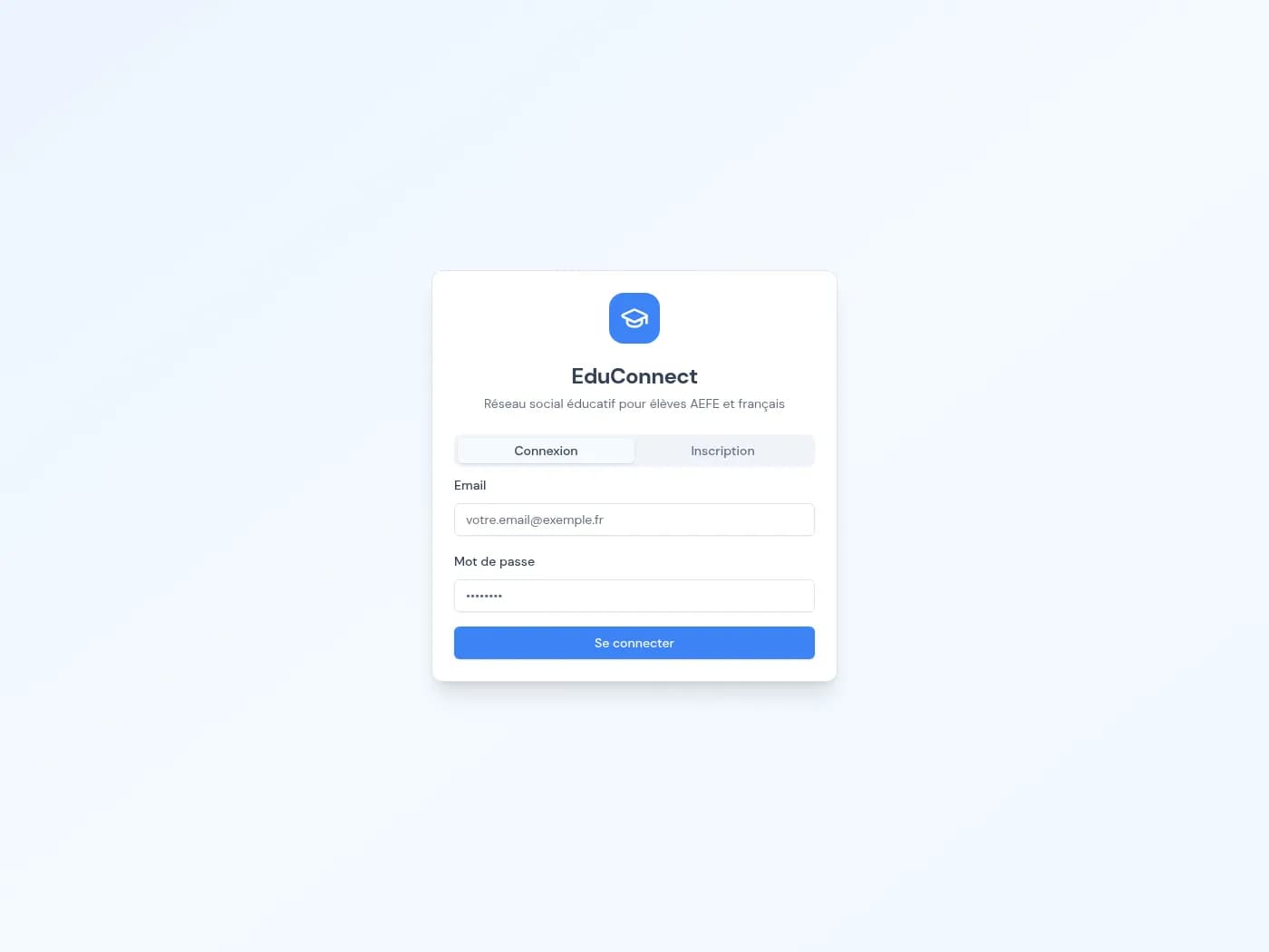 EduConnect: Réseau social scolaire sécurisé et collaboratif pour élèves AEFE et français