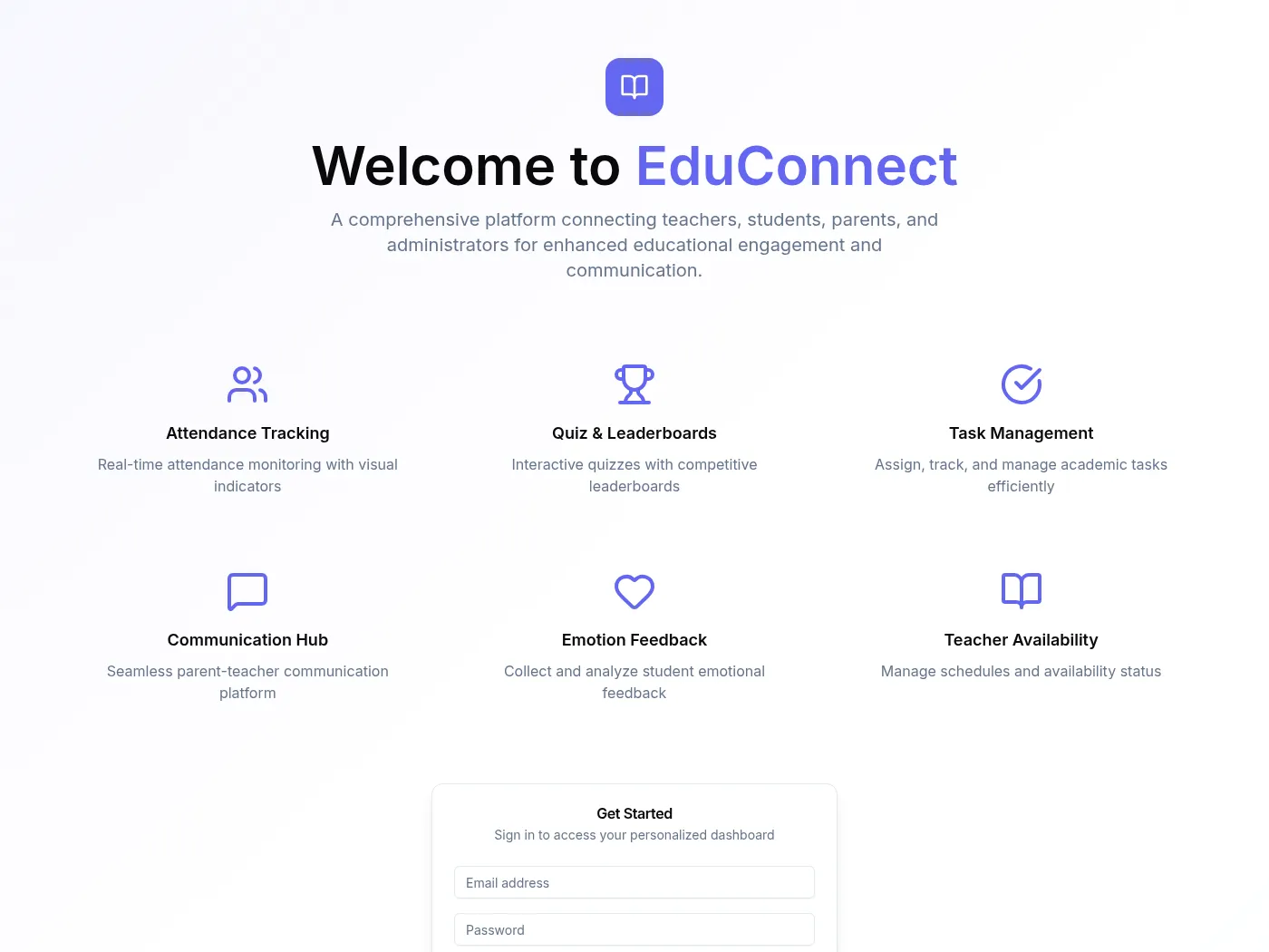 EduConnect - Responsive Multi-Role Teacher Engagement Platform Skeleton