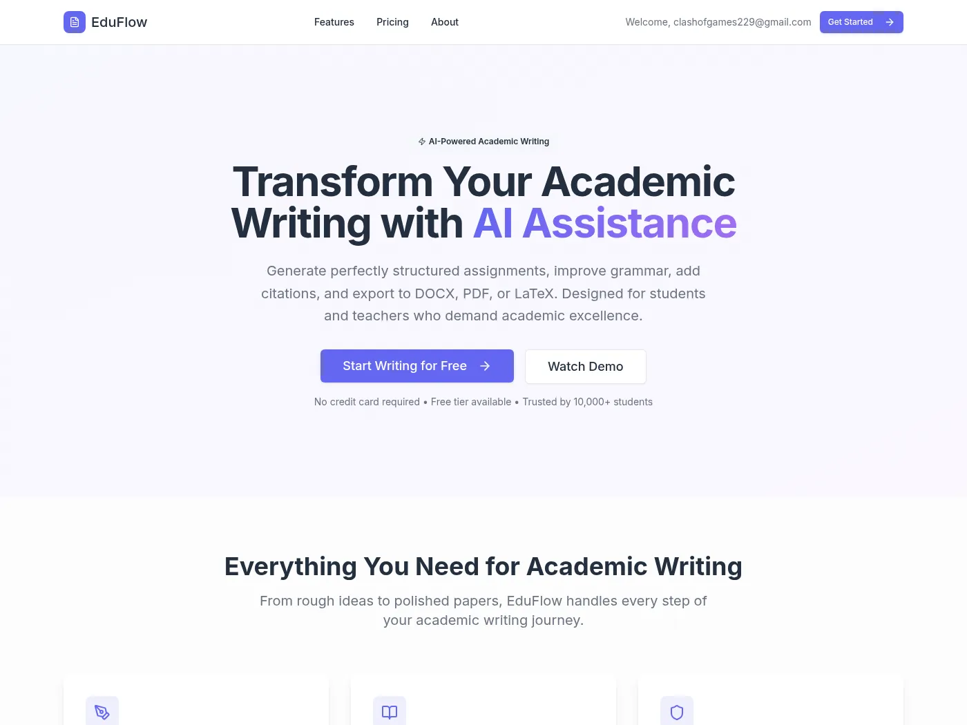 EduFlow – AI-Powered Assignment & Report Generator for Students and Teachers