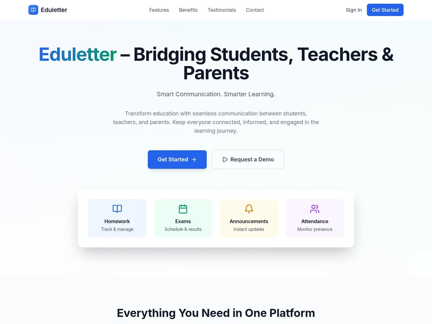 Eduletter – Minimal Corporate Edutech Website