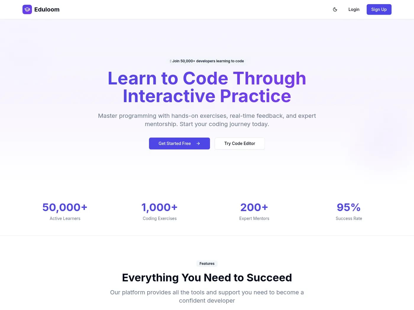Eduloom: Modern Interactive Learning Platform Frontend