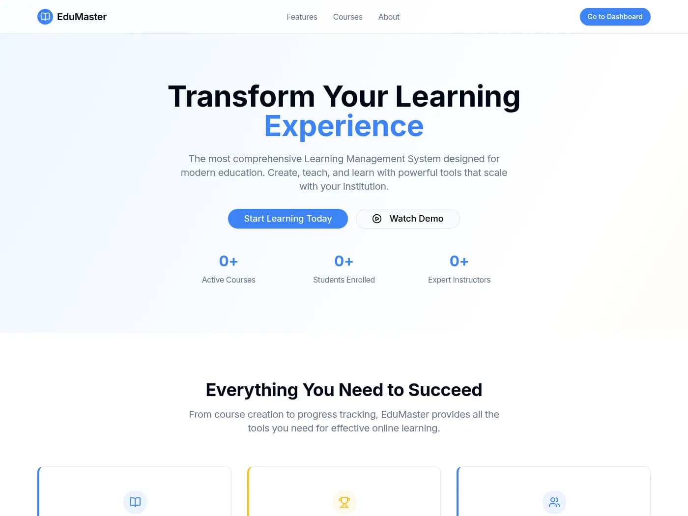 EduMaster LMS Platform