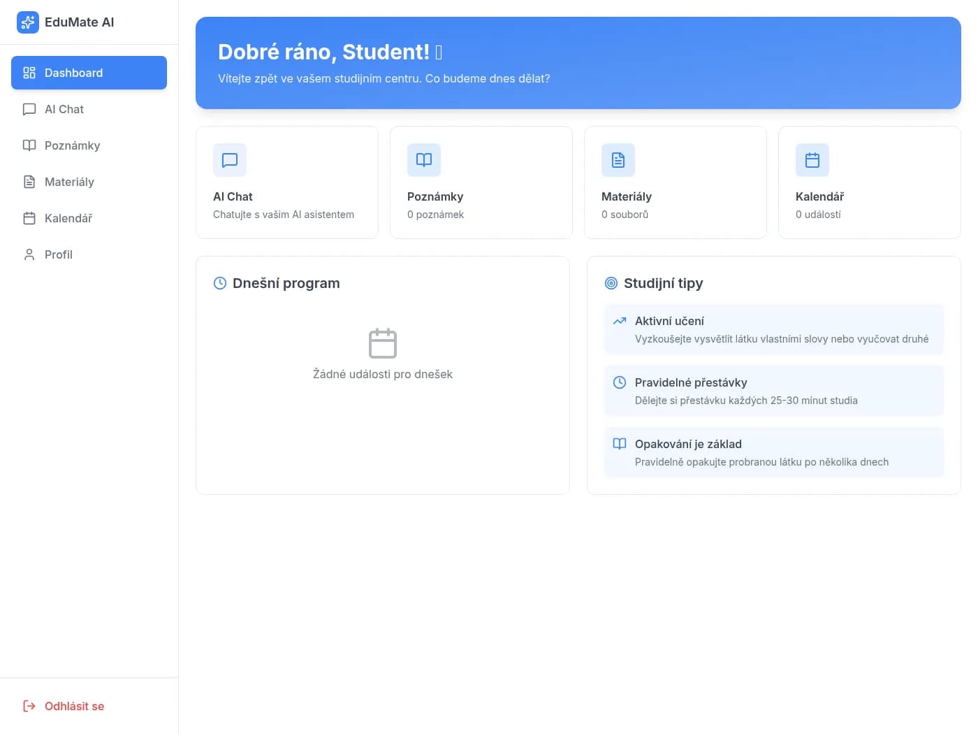 EduMate AI – Inteligentní výukový asistent pro studenty a učitele