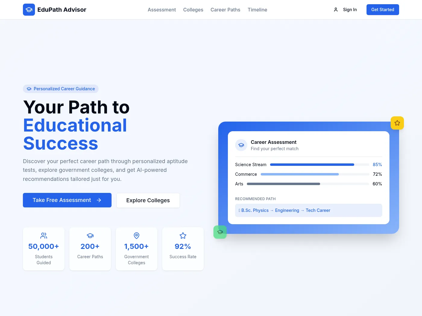 EduPath Advisor: Personalized Career & Course Guidance for Students in Government Colleges