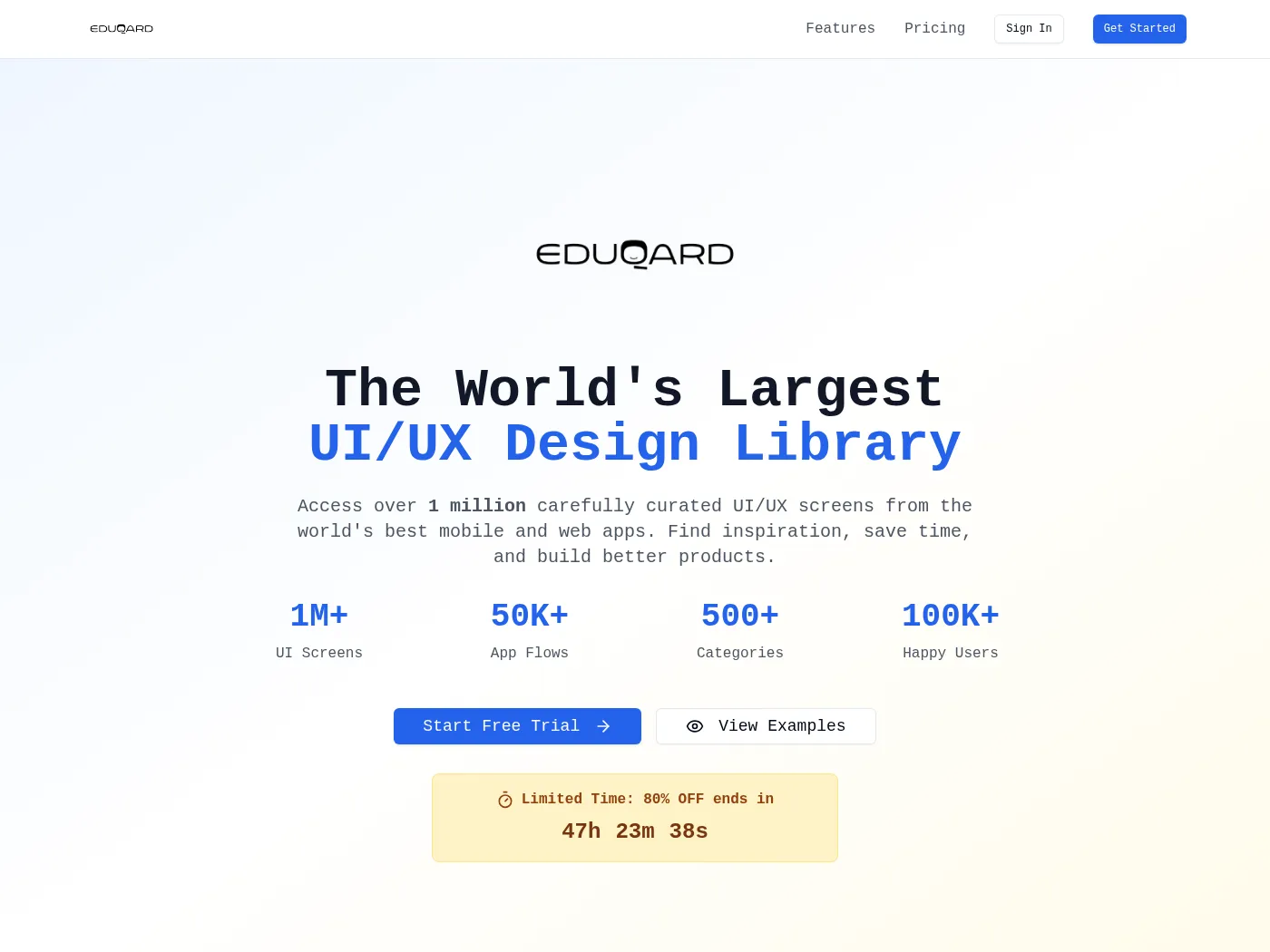 Eduqard SaaS Design Reference Platform Website