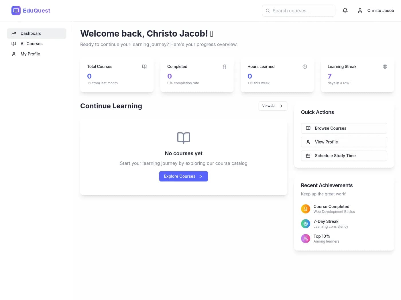 EduQuest: Interactive e-Learning Platform
