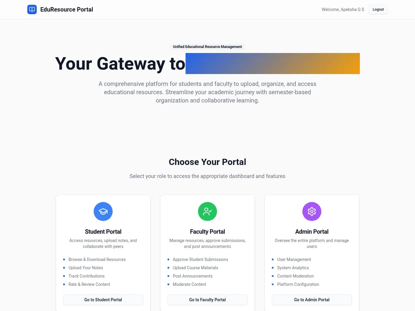 EduResource Portal: Unified Platform for Student & Faculty Resource Management