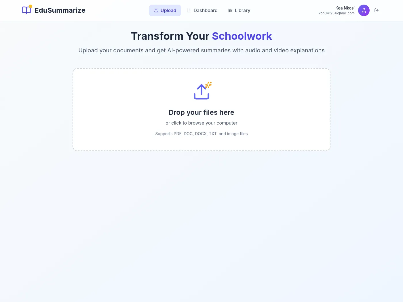 EduSummarize: Smart Schoolwork Summaries with Audio & Video Explanations