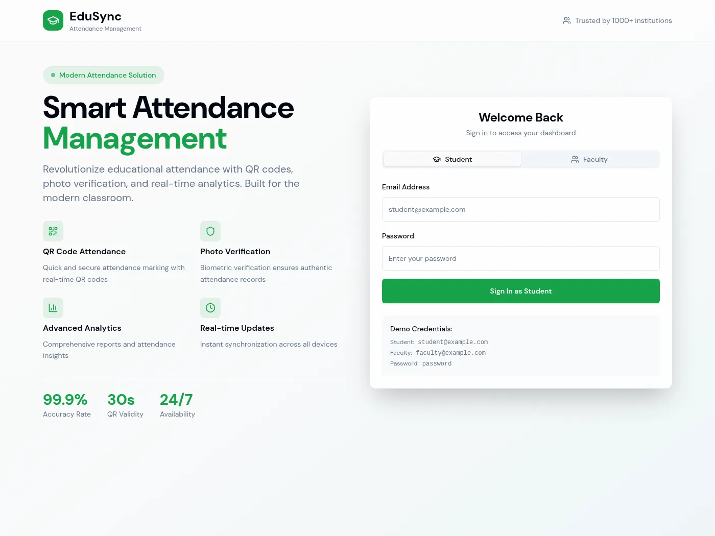EduSync Attendance - Modern UI/UX Redesign for Web-based Attendance Management