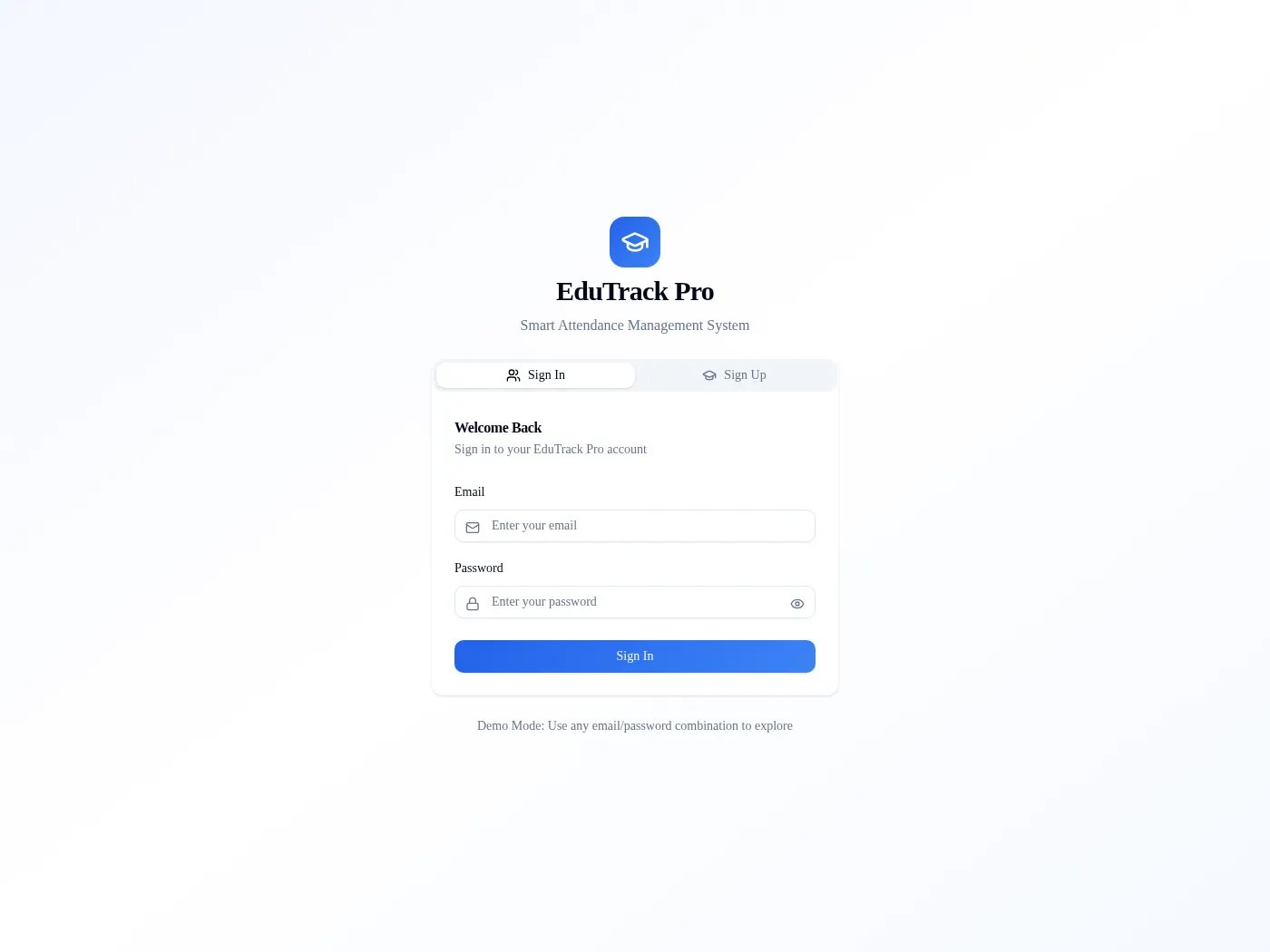 EduTrack Pro — Modern UI/UX Redesign for Smart Attendance System