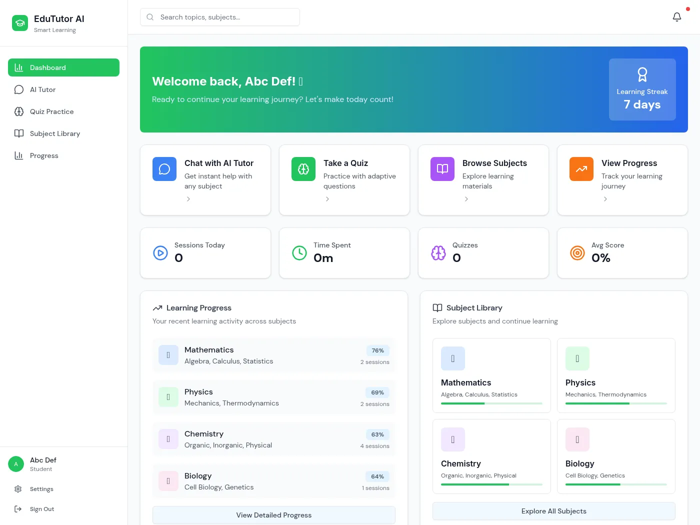 EduTutor AI: Smart Assistant for Personalized Web-Based Learning