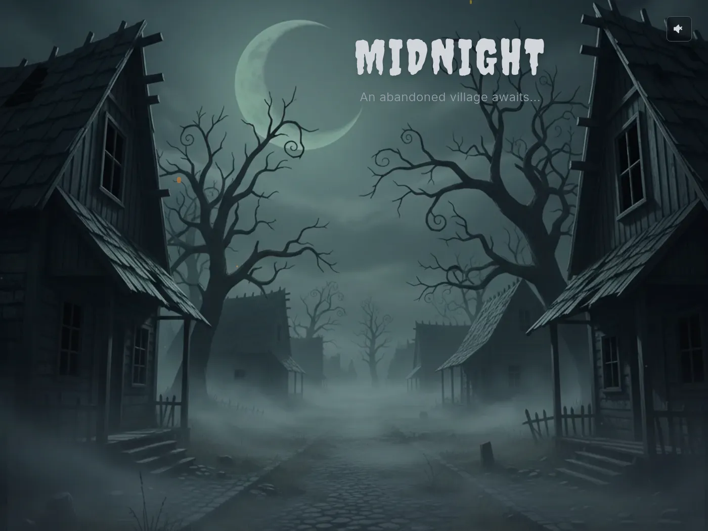 Eerie Midnight Village Animated Scene
