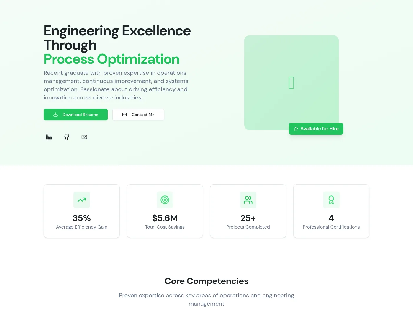 Efficiency Optimization Portfolio Dashboard