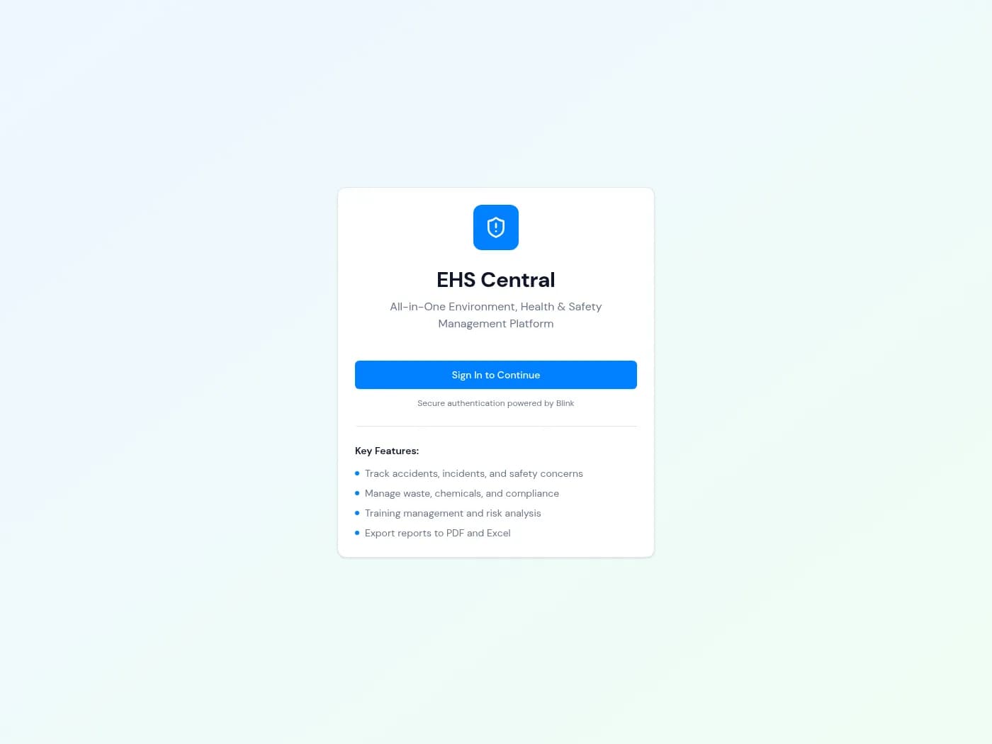 EHS Central: All-in-One Modern SaaS Platform for Environment, Health & Safety Management