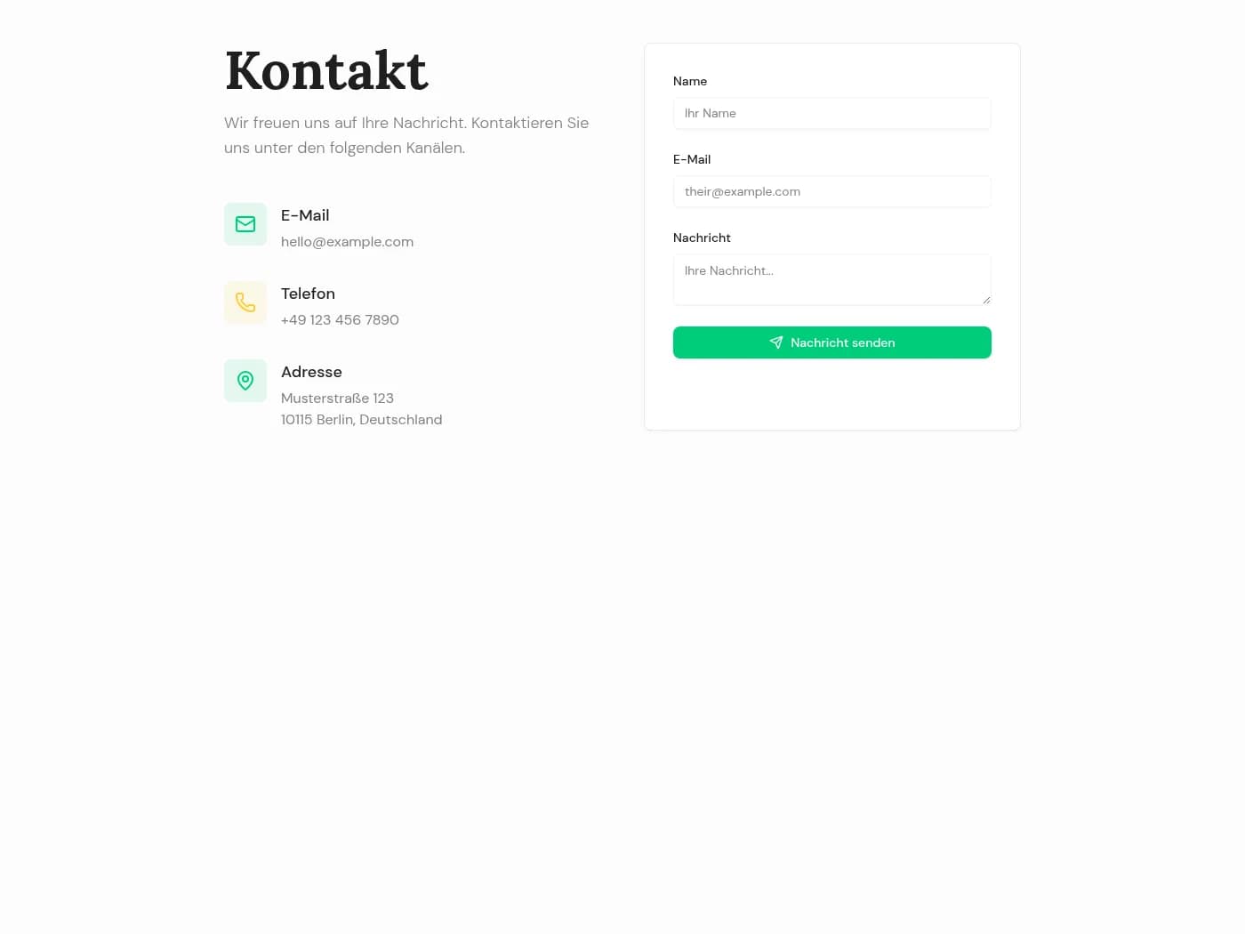 Einfache Kontakt Box