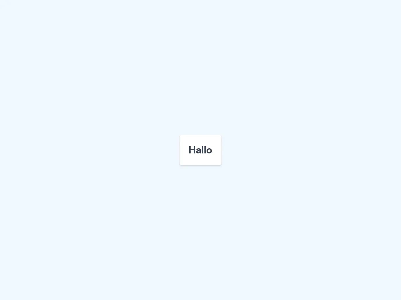 Einfache Box mit Hallo