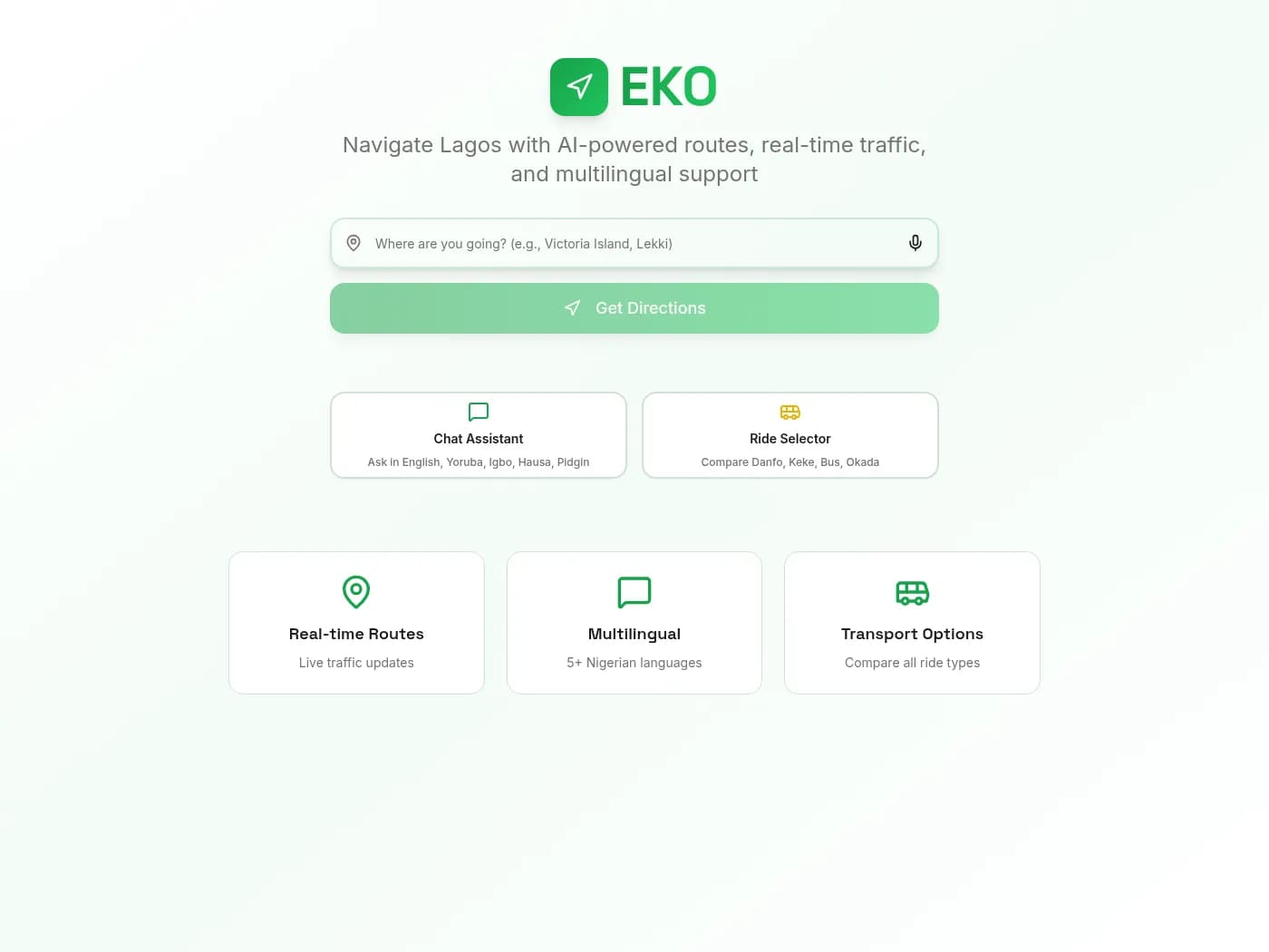 EKO: AI-Powered Local Navigation for Lagos Commuters