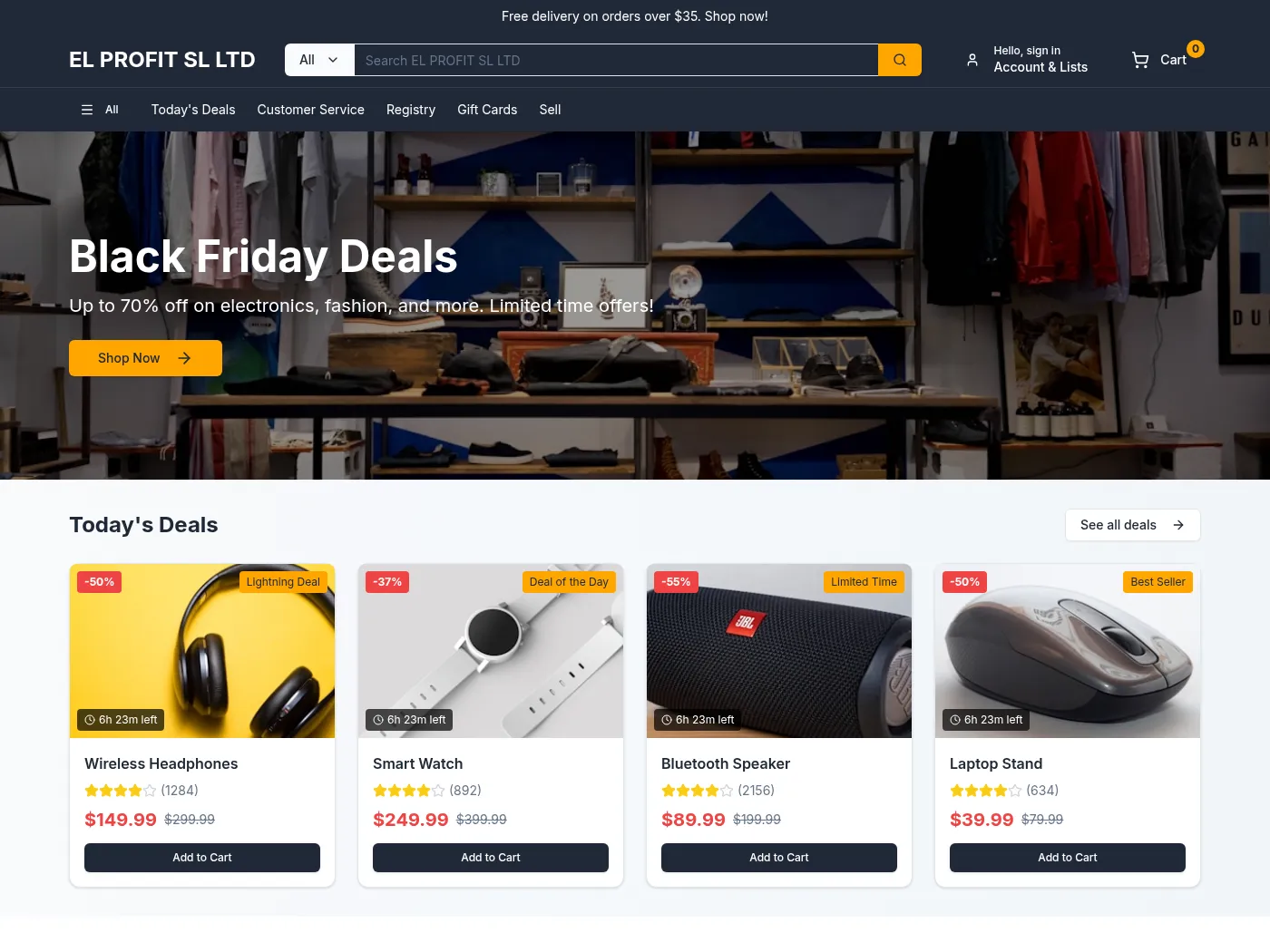 EL PROFIT SL LTD – Amazon-style E-commerce Platform