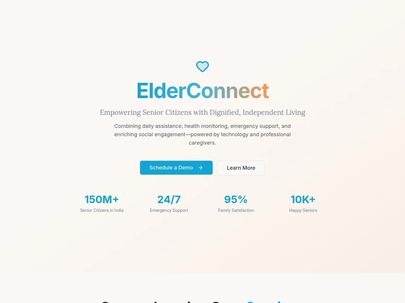 ElderConnect: Modern Elderly Care Platform