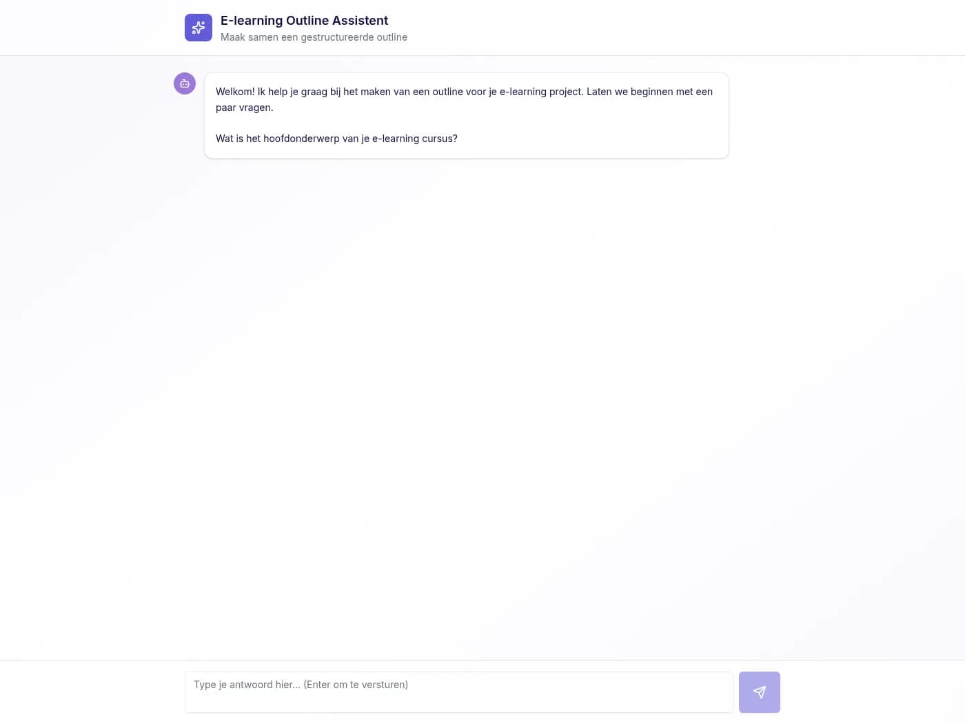 E-learning Outline Assistant Chatbot