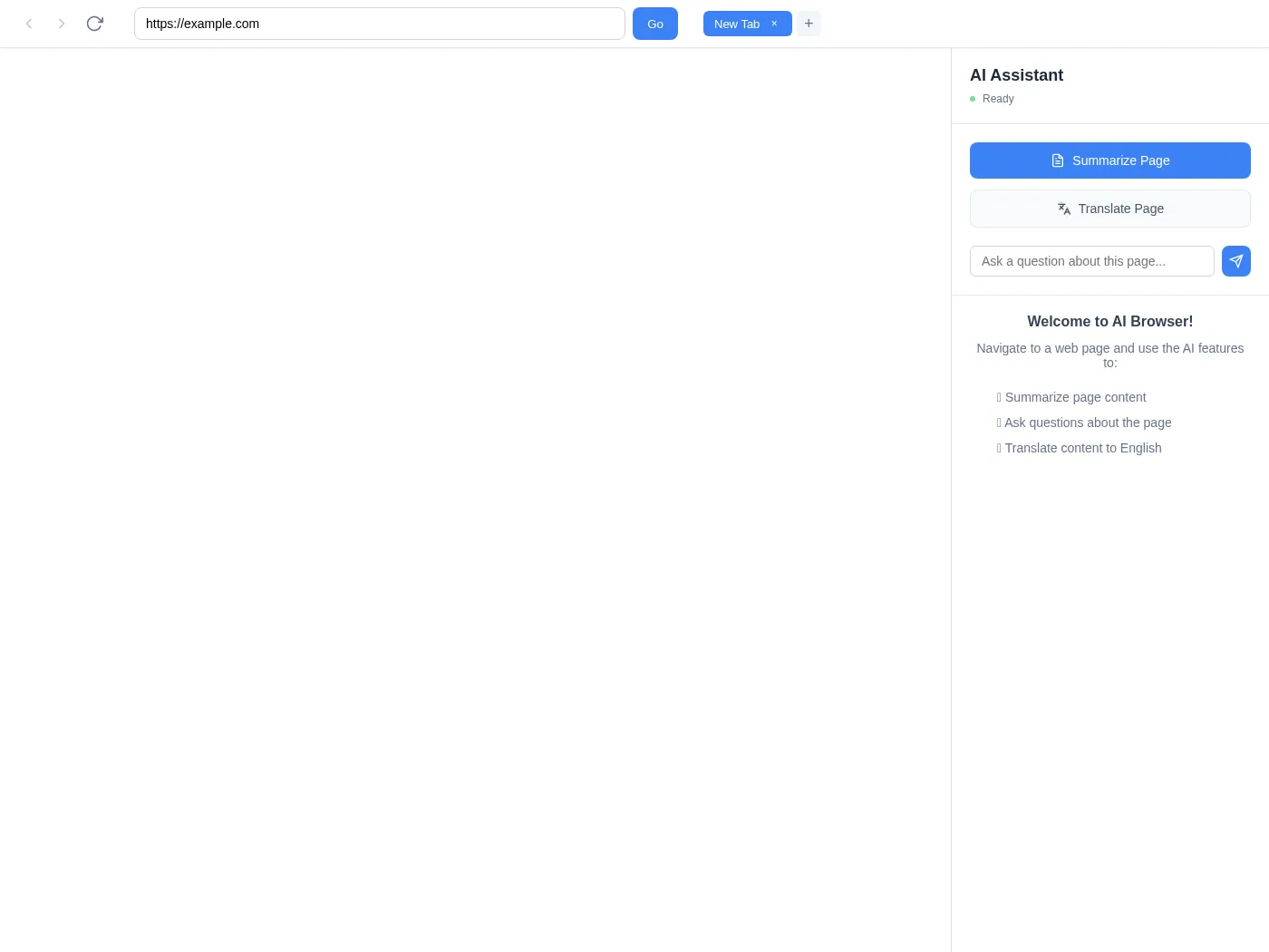 AI-Powered Electron Browser with Assistant Sidebar