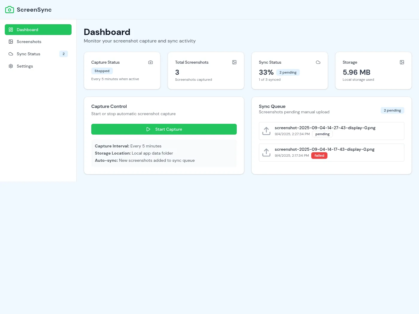 Cross-Platform Electron App with Auto-Update, Screenshot Sync, and Google Sign-In