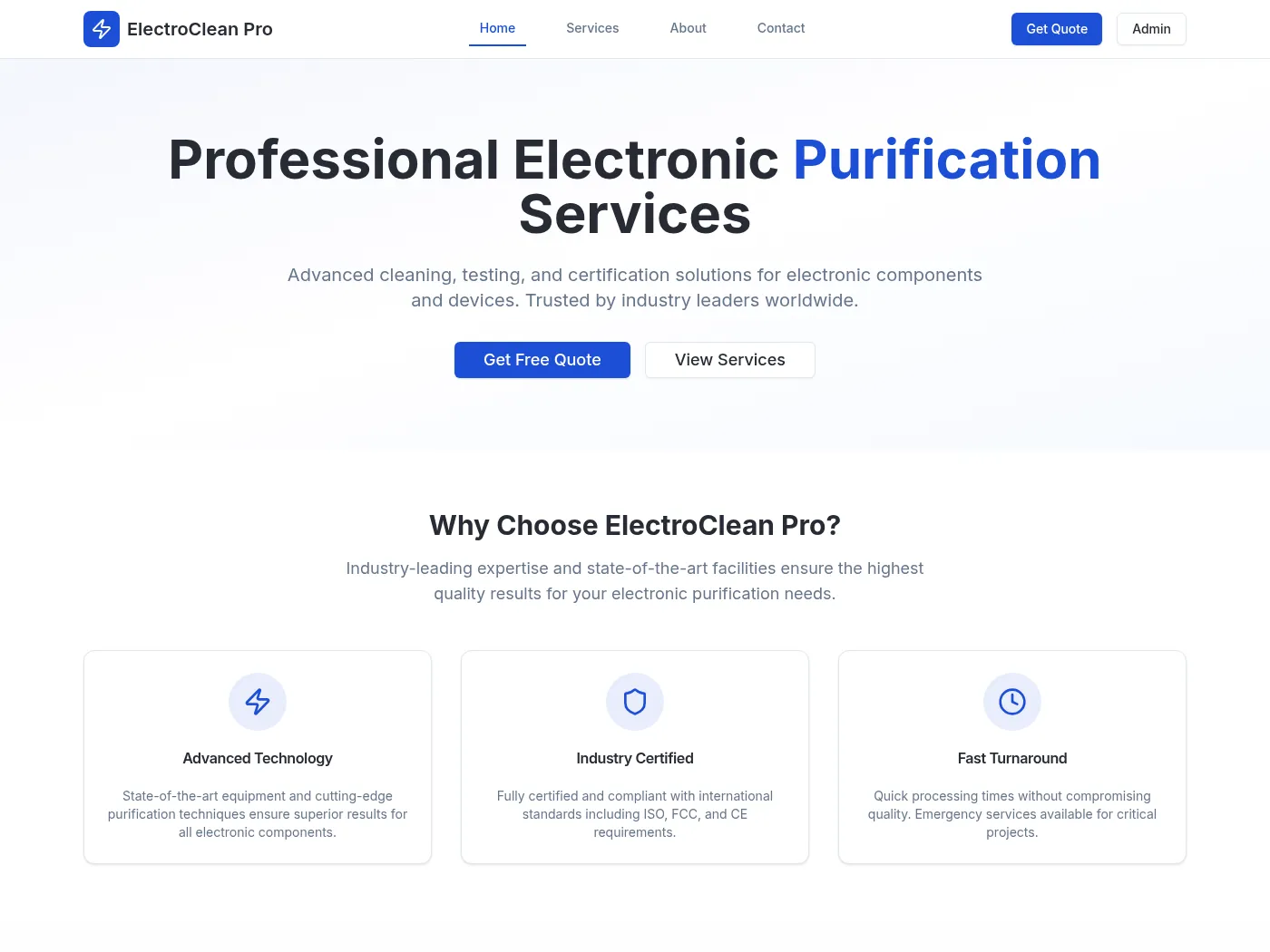 Electronic Purification Services Company Portal