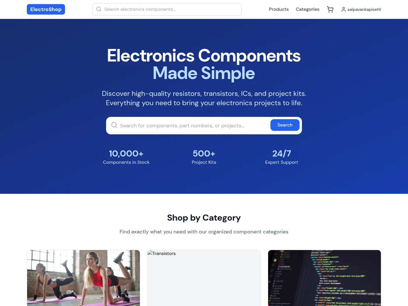 ElectroShop – Electronics Components Ecommerce Platform