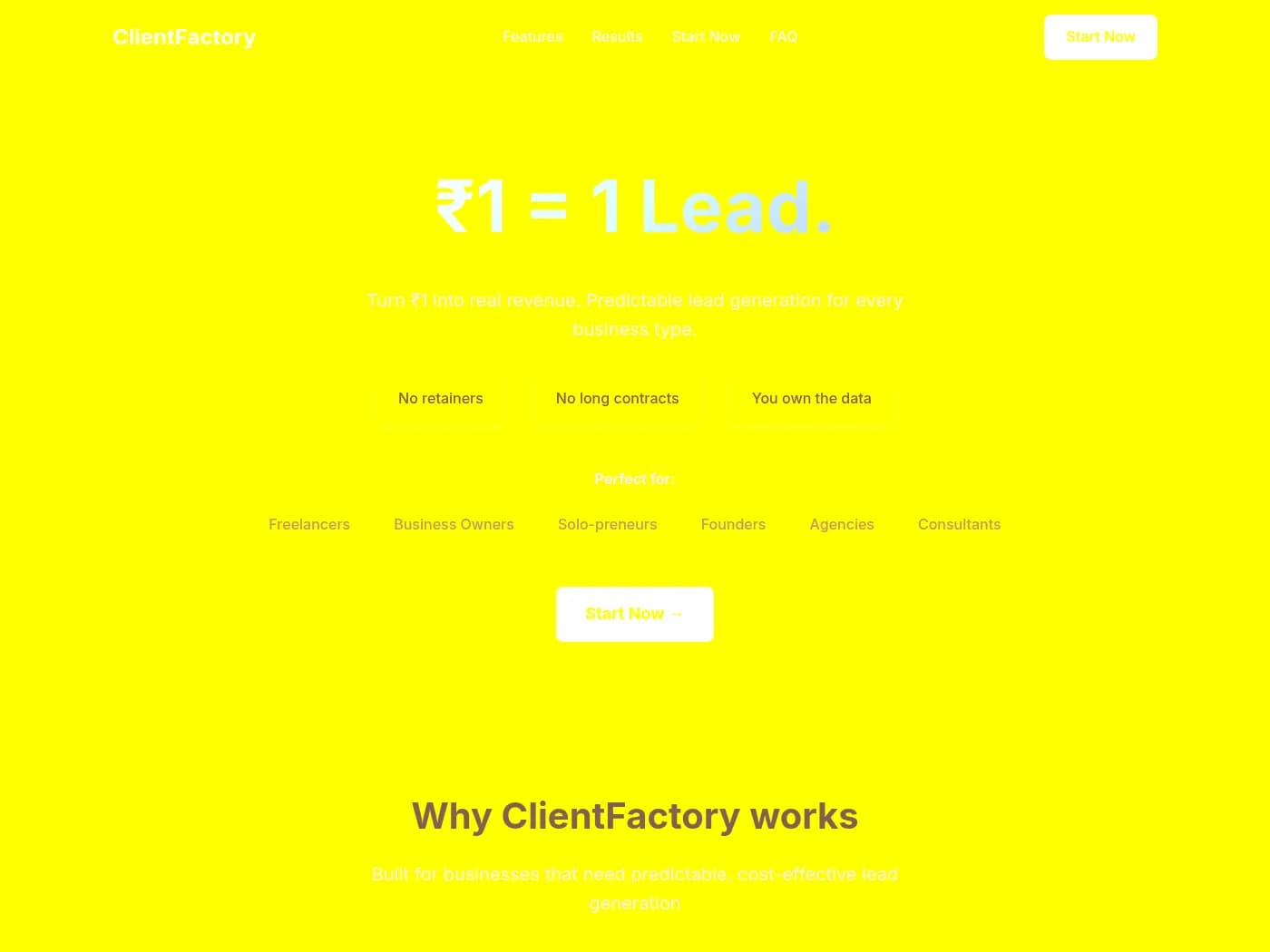 Elegant Client Generation Landing Page