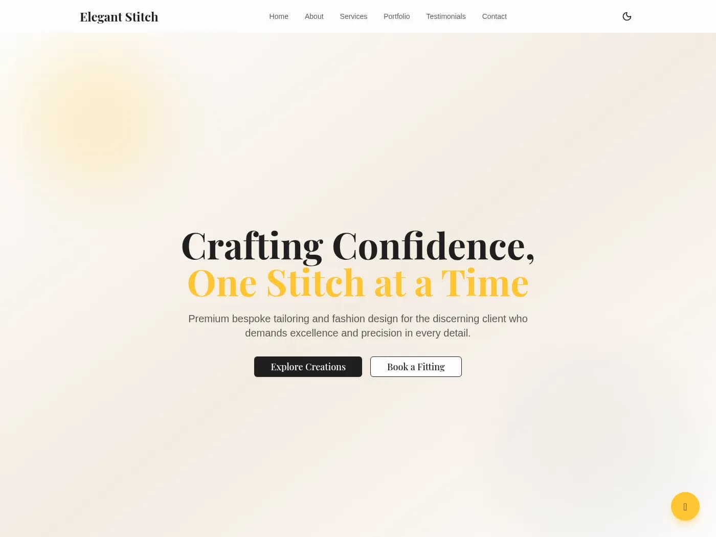 Elegant Stitch – A Luxury Tailor Portfolio Web Experience