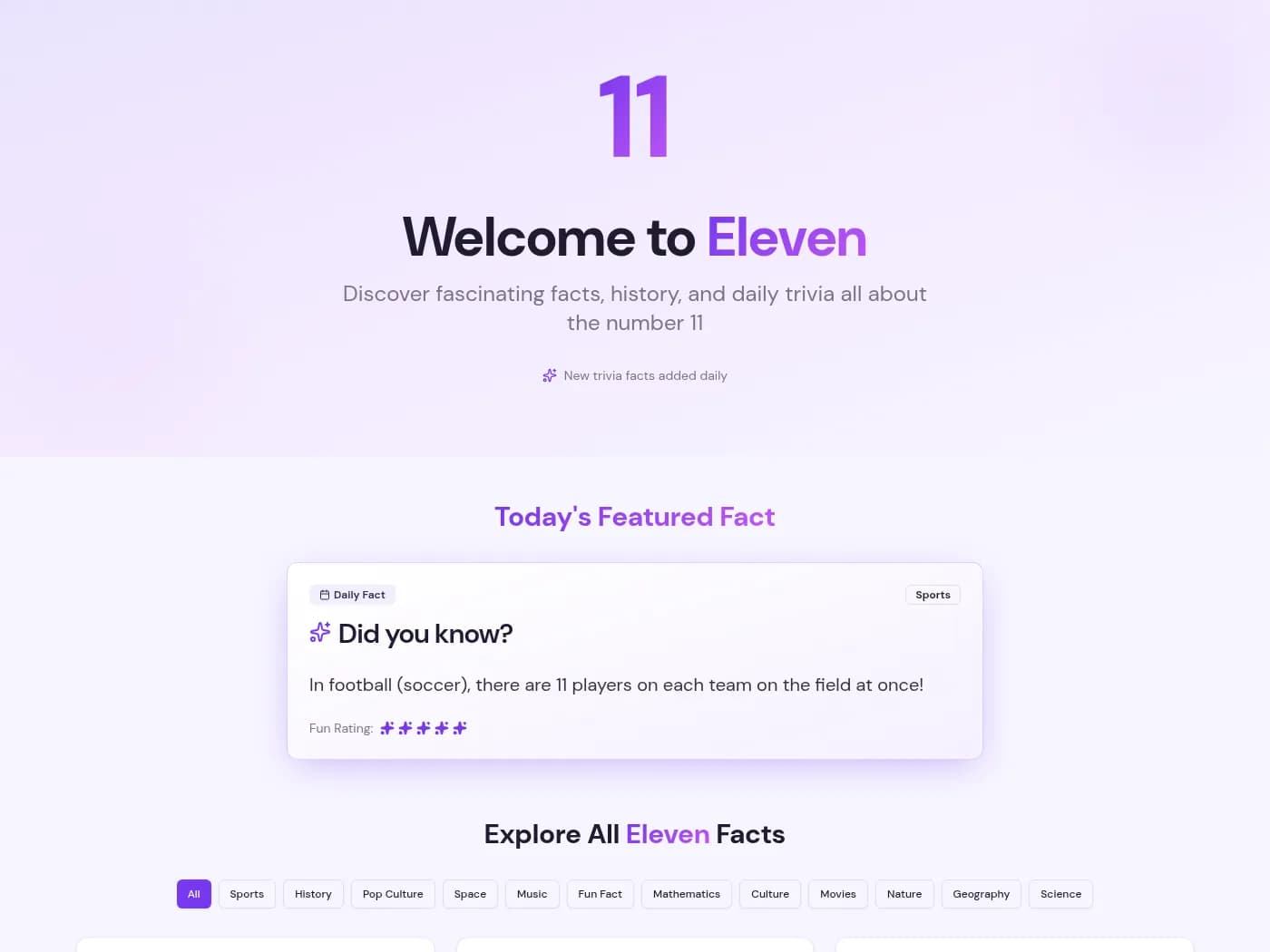 Eleven: Your Daily Number Trivia