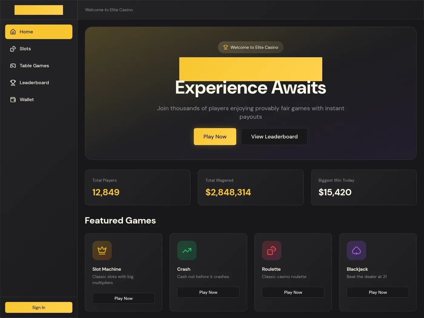 Elite Casino Platform