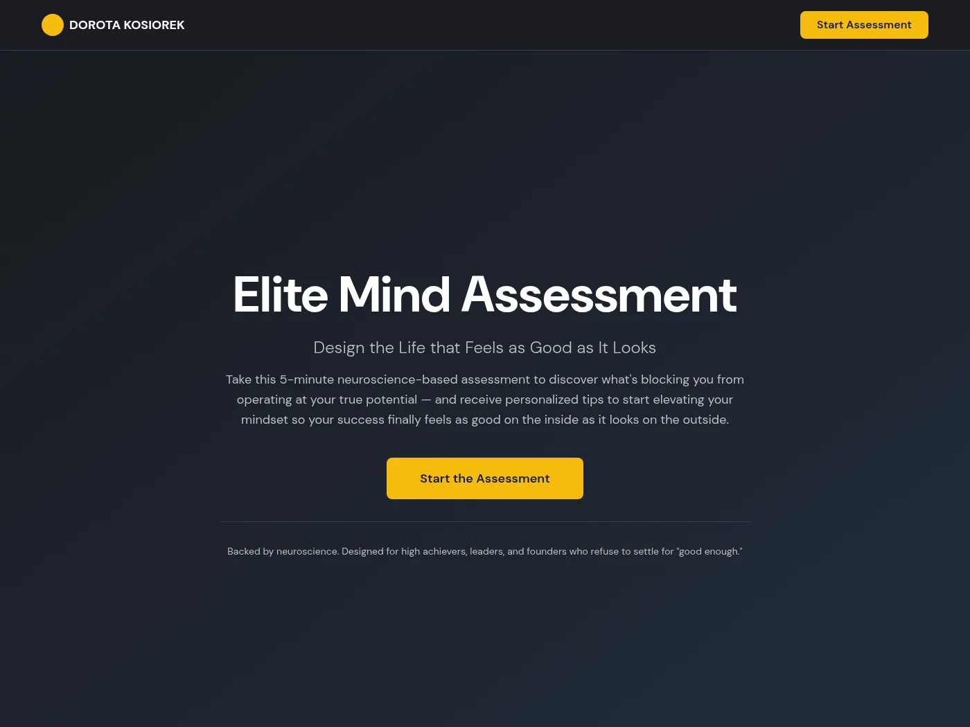 Elite Mind Assessment Web App