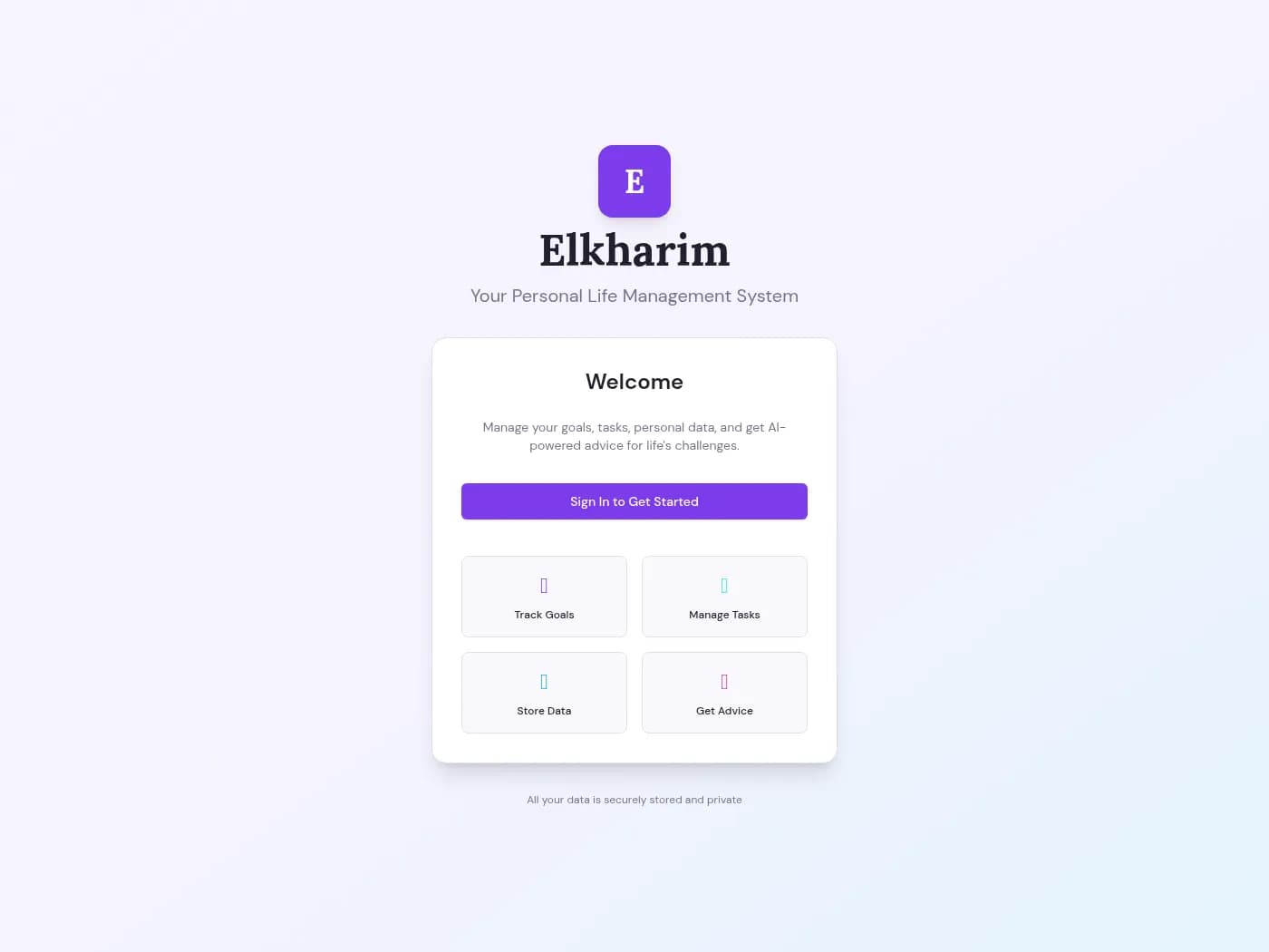 Elkharim: Personal Data, Goals, and Life Management App
