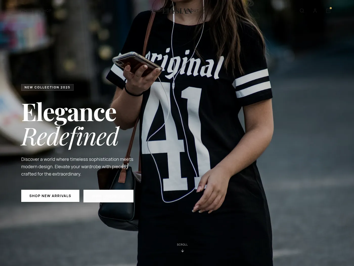 Elysian Apparel Fashion Brand Website