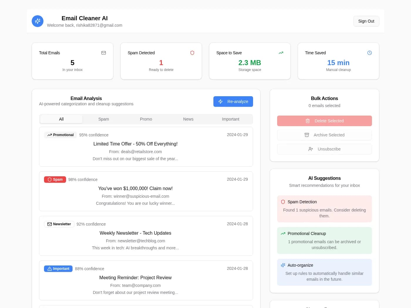 Email Cleaner AI Copilot