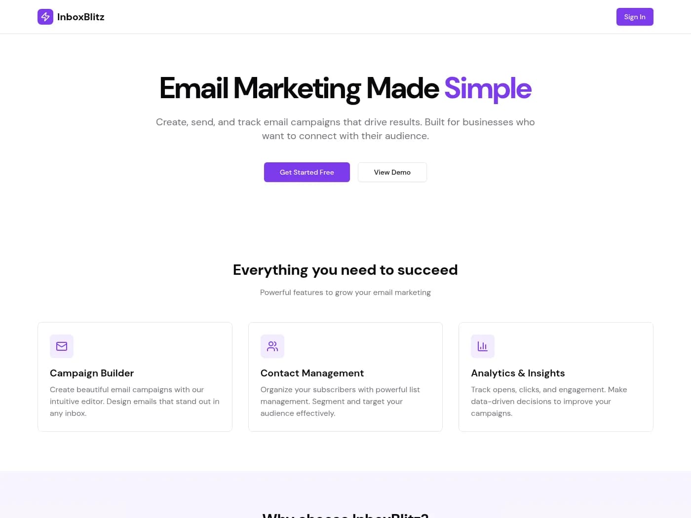 InboxBlitz: Email Marketing Platform