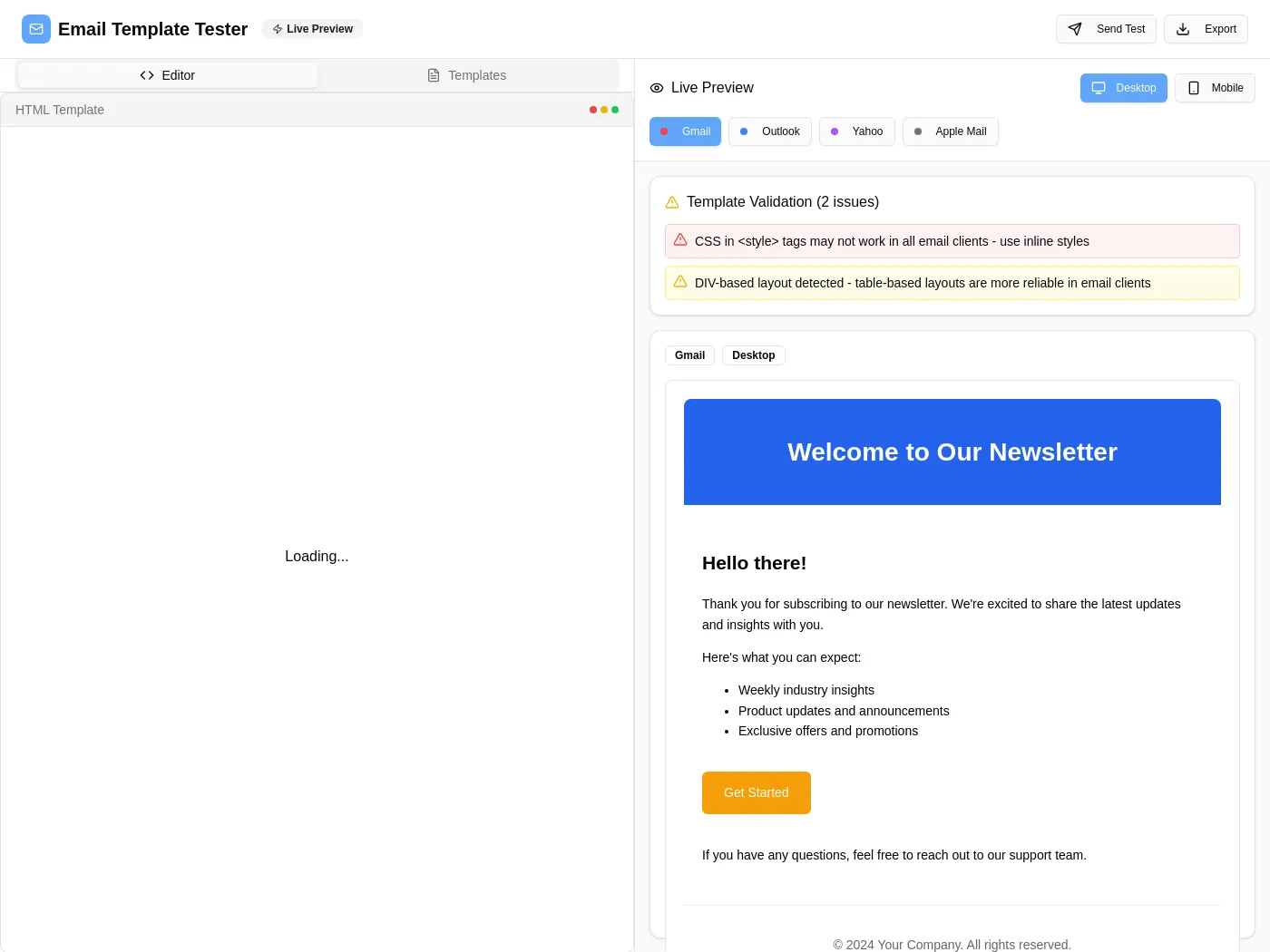 HK Email Template Tester