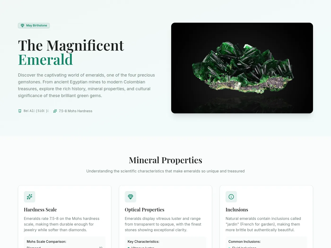 Emerald Gemstone Encyclopedia: The Birthstone of May